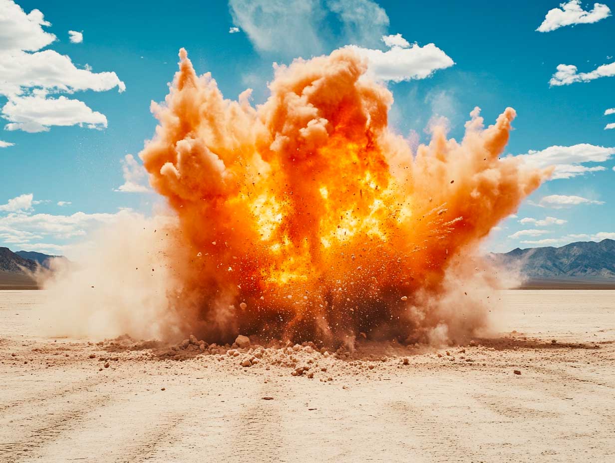 How do bombs explode? In the air or on the ground.